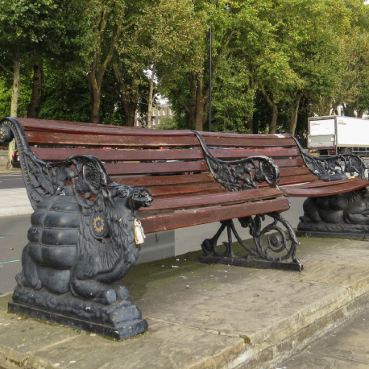 3D Printable Victoria Embankment Camel Bench by David Fletcher