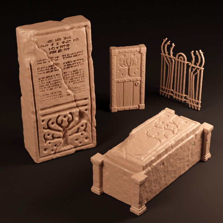 3D Printable Crypt/Dungeon Objects and Props by Making Tlon
