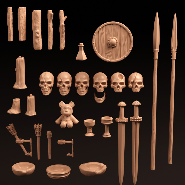 3D Printable Crypt/Dungeon Objects and Props by Making Tlon