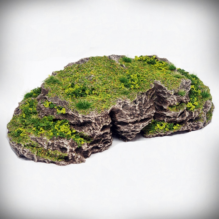 3D Printable Flat Top: Dynamic Hills Terrain Set by Terrainify