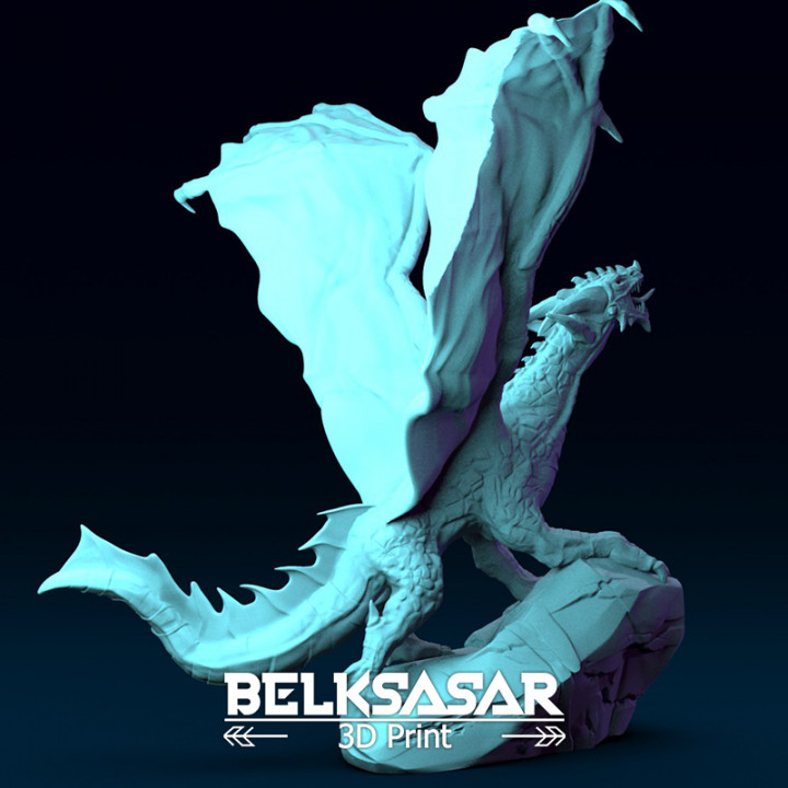 3D Printable Dragon in dynamic pose by Belksasar