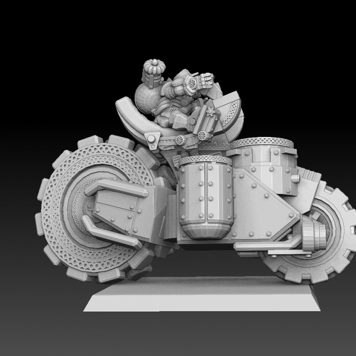 3D Printable Dwarf Panzer Bike by Sharedog Miniatures