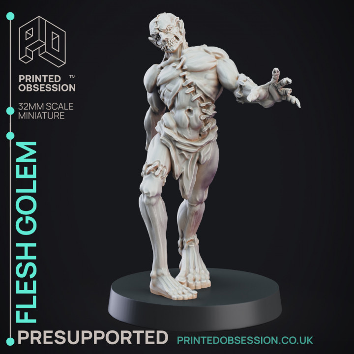 3D Printable Flesh Golem - Construct - PRESUPPORTED - D&D 32mm by ...