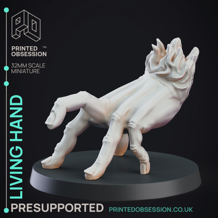 3D Printable Living Hand - Construct - PRESUPPORTED - D&D 32mm by ...