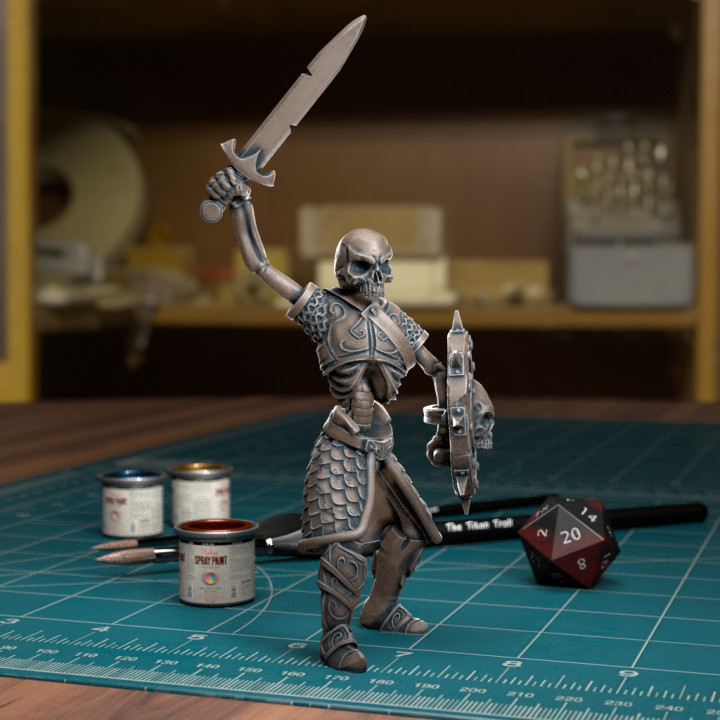 3D Printable Crypt Skeleton 007 [Pre-Supported] by TytanTroll Miniatures