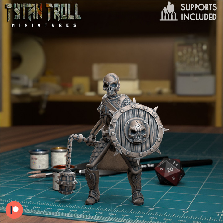 3D Printable Crypt Skeleton 005 [Pre-Supported] by TytanTroll Miniatures