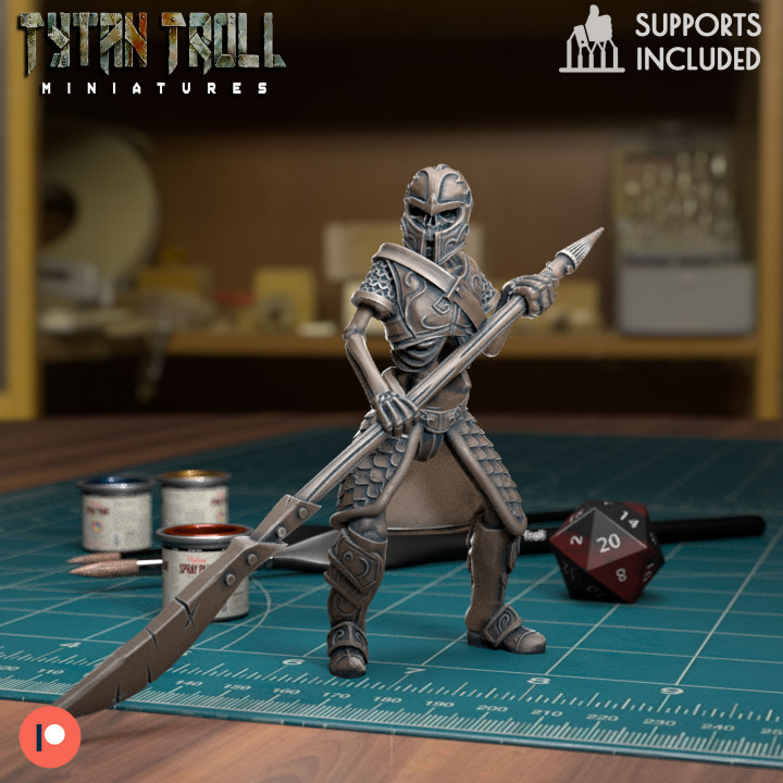 3D Printable Crypt Skeleton 001 [Pre-Supported] by TytanTroll Miniatures