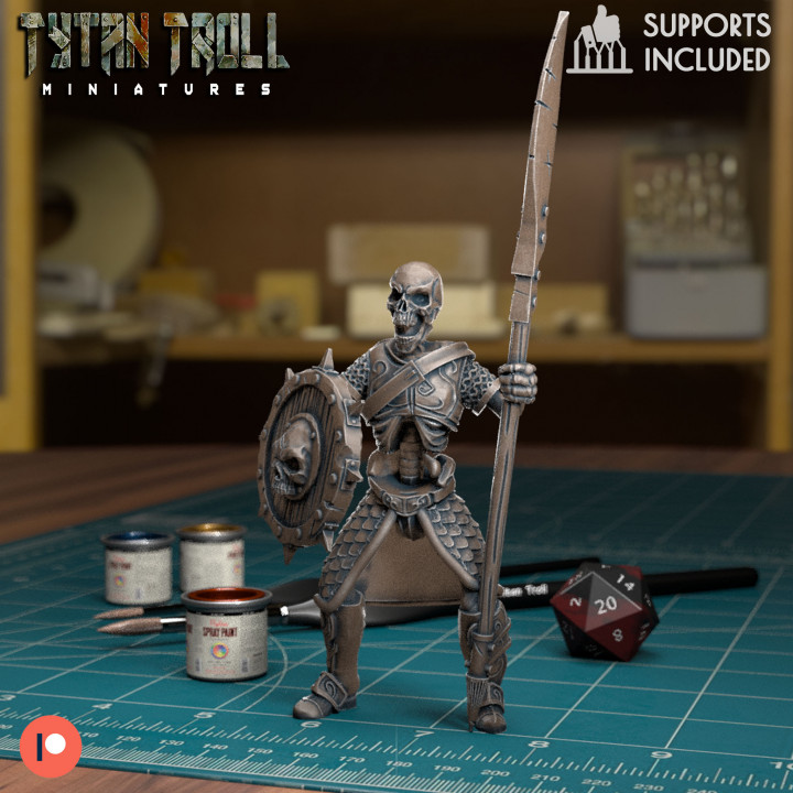 3D Printable Crypt Skeleton Bundle [Pre-Supported] by TytanTroll Miniatures