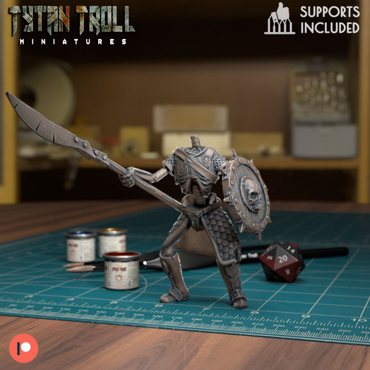 3D Printable Crypt Skeleton Bundle [Pre-Supported] by TytanTroll Miniatures