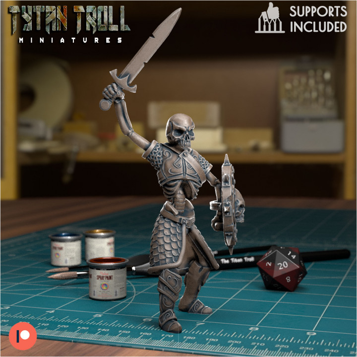 3D Printable Crypt Skeleton Bundle [Pre-Supported] by TytanTroll Miniatures