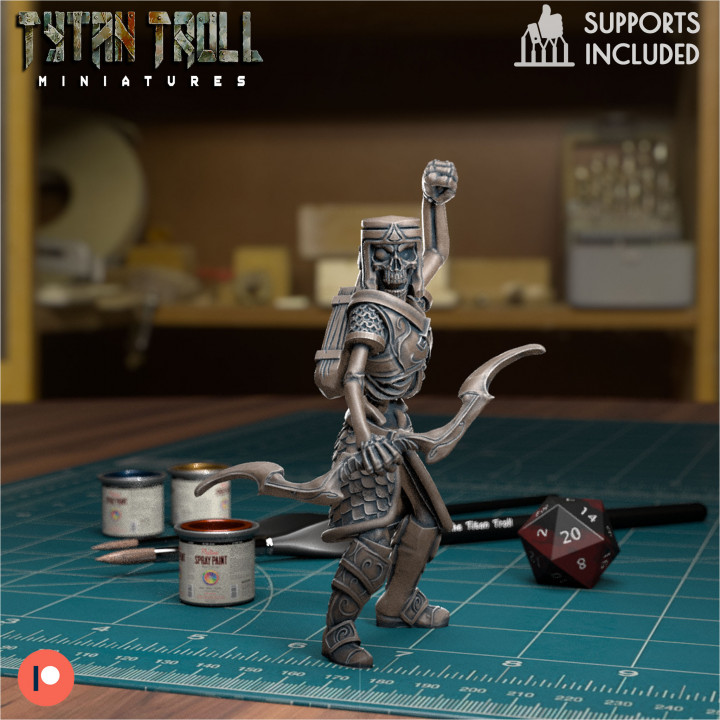 3D Printable Crypt Skeleton Bundle [Pre-Supported] by TytanTroll Miniatures