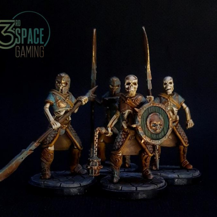 3D Printable Crypt Skeleton Bundle [Pre-Supported] by TytanTroll Miniatures