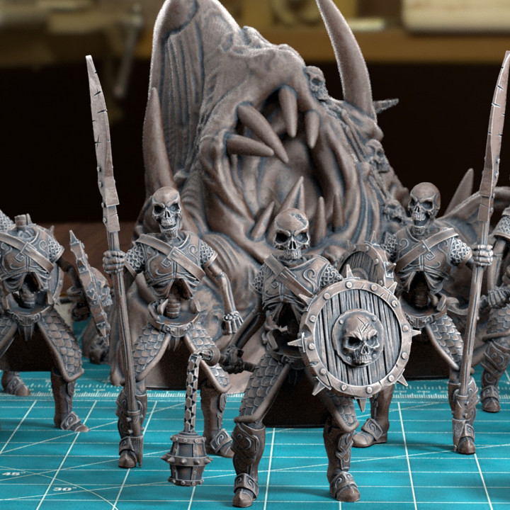 3D Printable Crypt Skeleton Bundle [Pre-Supported] by TytanTroll Miniatures