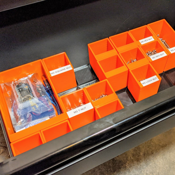 3D Printable Modular Drawer Containers by Tadres Machines