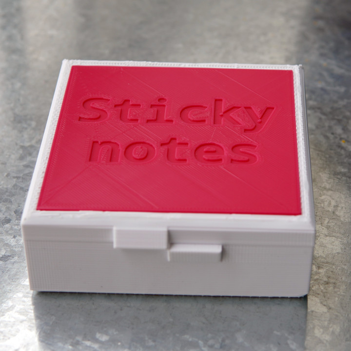 3D Printable Post it box (hinged, print in place) by Philippe Barreaud