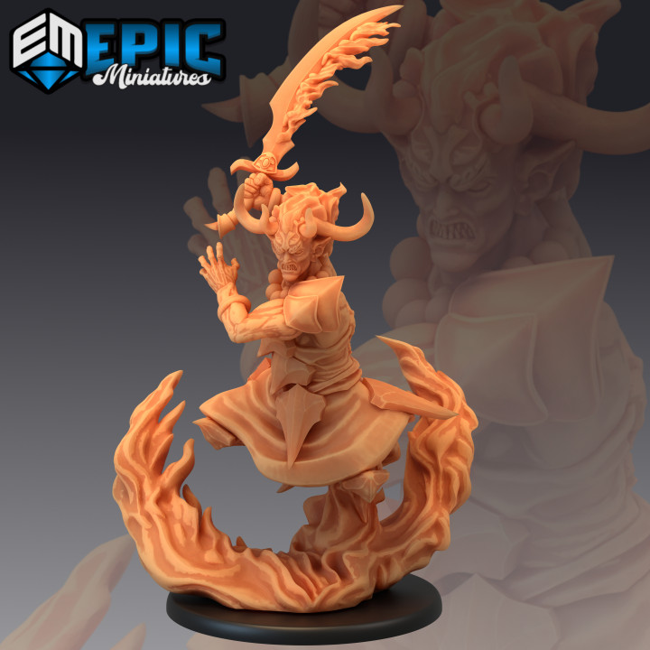 3D Printable Efreeti Set / Fire Elemental Genie / Oriental Efreet ...