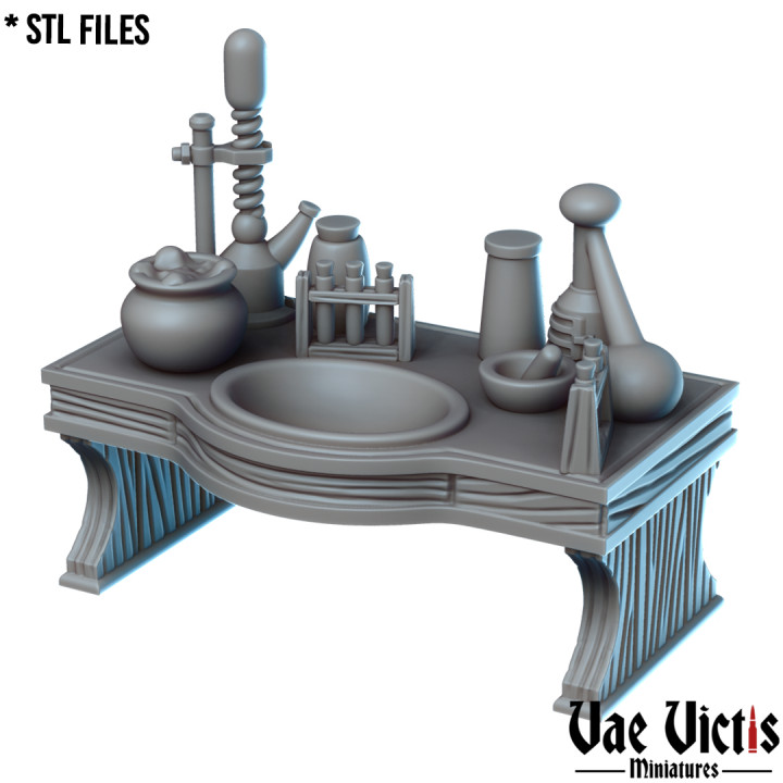 3D Printable The Alchemy table by Vae Victis Miniatures