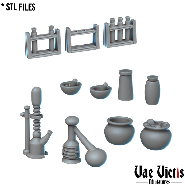 3D Printable The Alchemy table by Vae Victis Miniatures