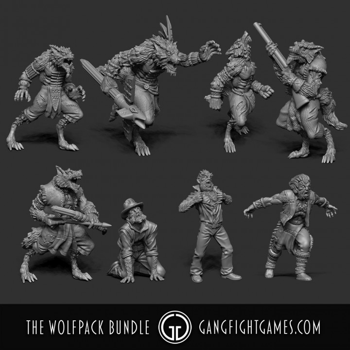 3D Printable The Wolfpack - Gang Set by Gangfight Games
