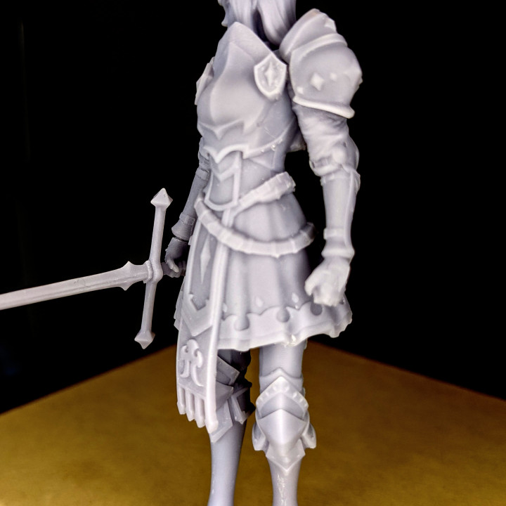 3D Printable Crystal - 75mm - Female knight - DnD by RN Estudio