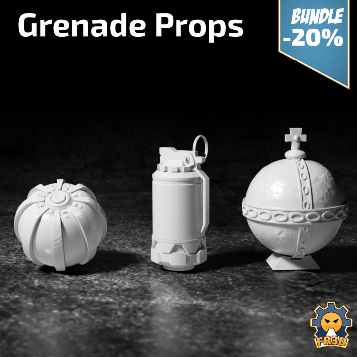 3D Printable Prop Grenades Bundle by Fr3D @ The3DPrinting