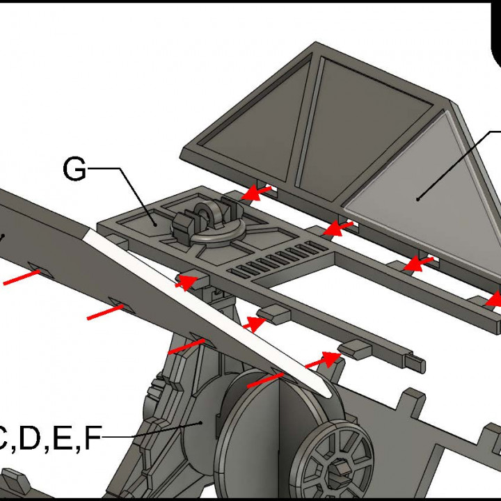 3D Printable Tie Fighter Defender Kit Card by Michael Grugel