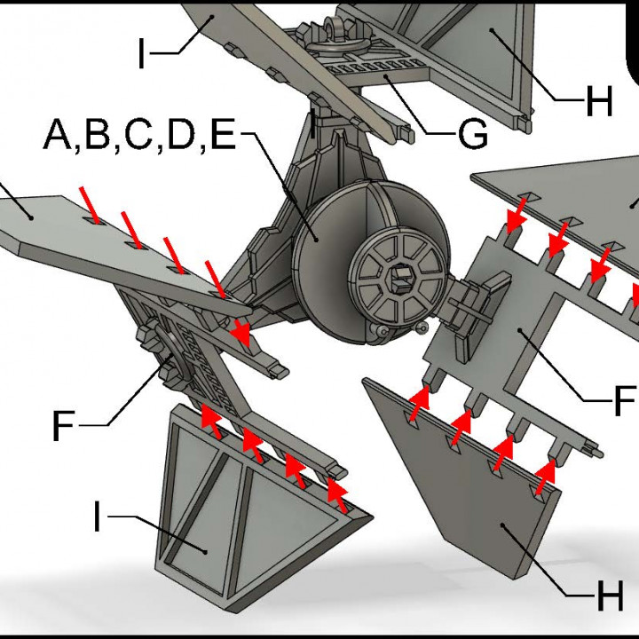 3D Printable Tie Fighter Defender Kit Card by Michael Grugel
