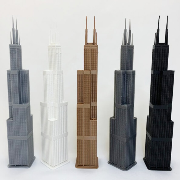 3D Printable Willis (Sears) Tower - Chicago, USA by MiniWorld3D