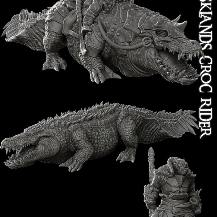 3D Printable Tusklands Croc Rider Set by RocketPigGames