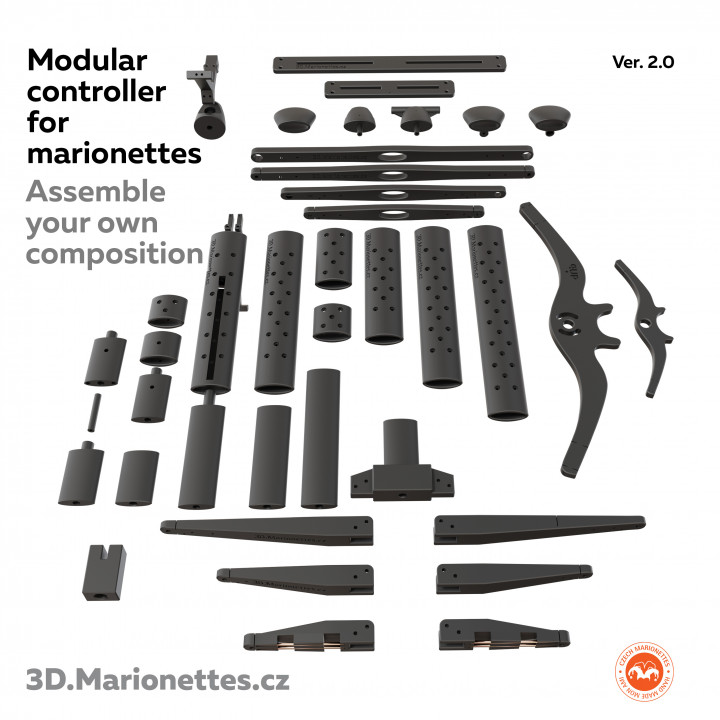3D Printable Modular Horizontal Controller for Marionettes – String ...
