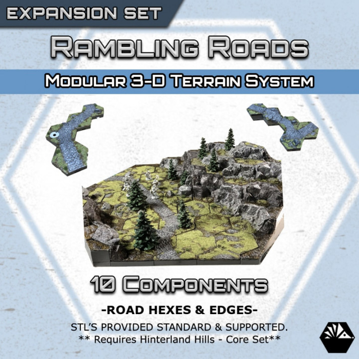 3D Printable Hexhog Tabletops: Rambling Road - Expansion Set - by ...