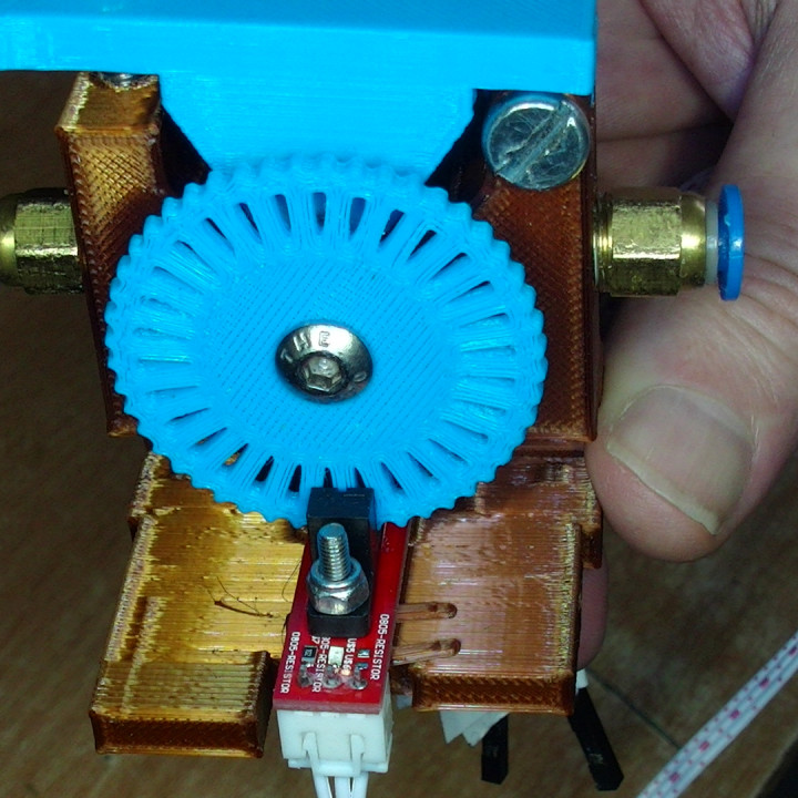 3D Printable Filament Runout Dual Gear Encoder. Dual Gear. by Billy Tail