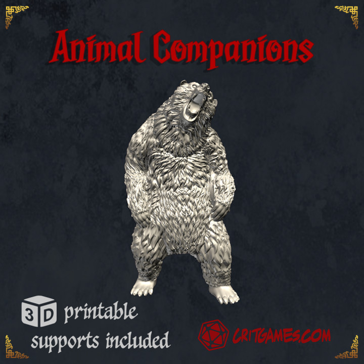 3D Printable Bear Animal Companion by Crit Games