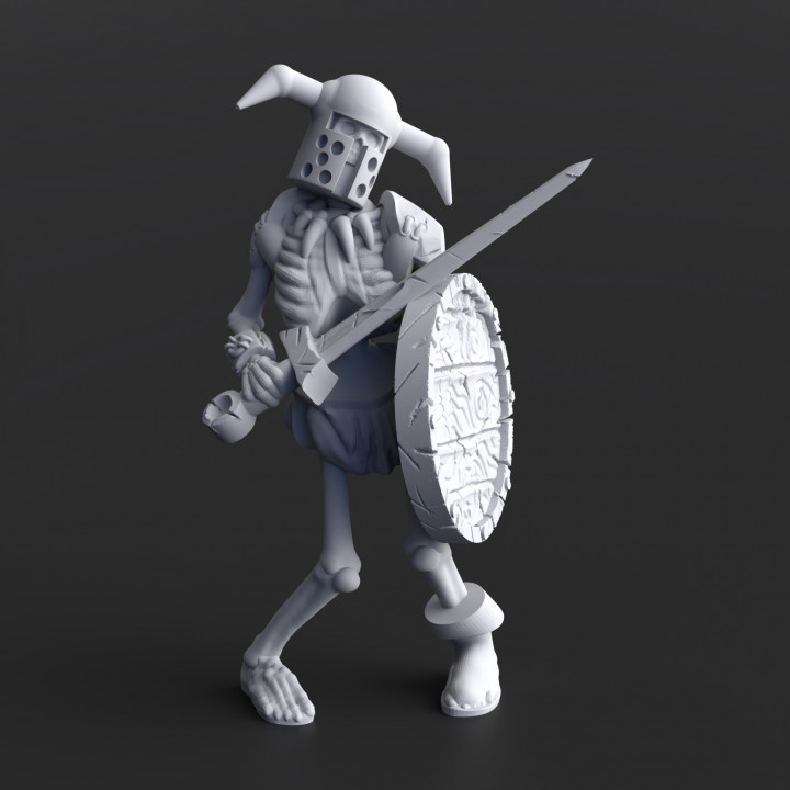 3D Printable Skeleton - Sword & Shield D, Pre-Supported by ...