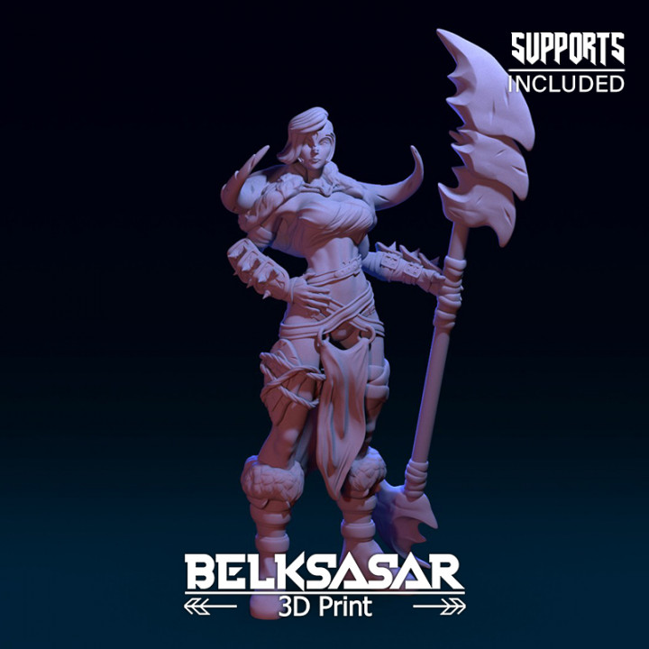 3D Printable Barbarian Girl by Belksasar