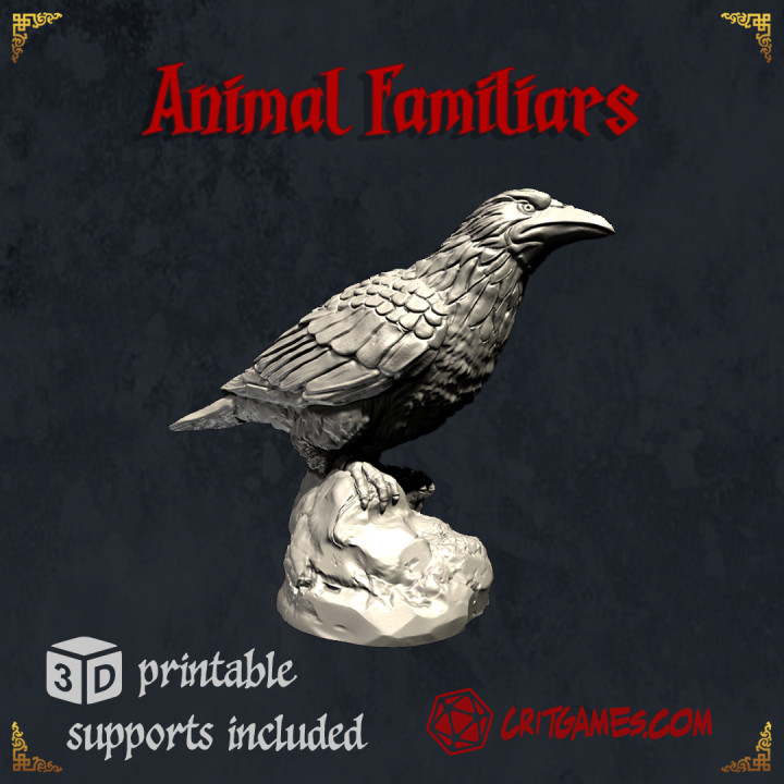 3D Printable Raven Animal Familiar by Crit Games