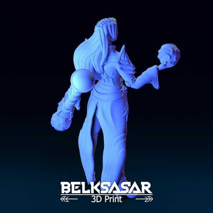 3D Printable Female Elf Wizard by Belksasar