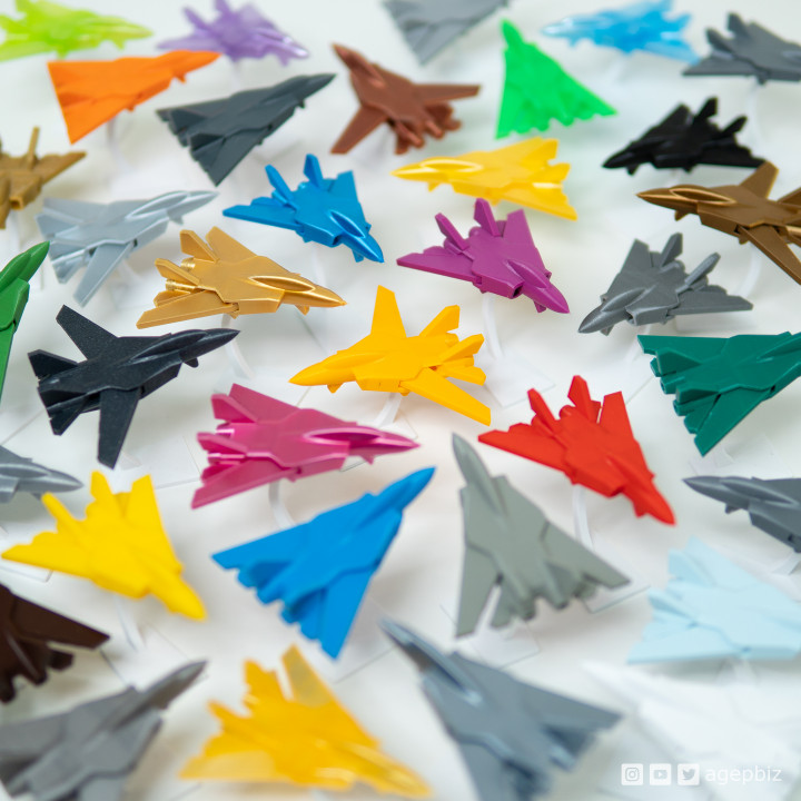 3D Printable Print-in-place and articulated Jet Fighter with Stand by ...