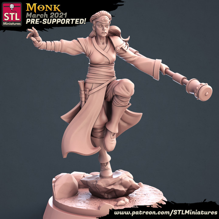 3D Printable Monk by STL Miniatures