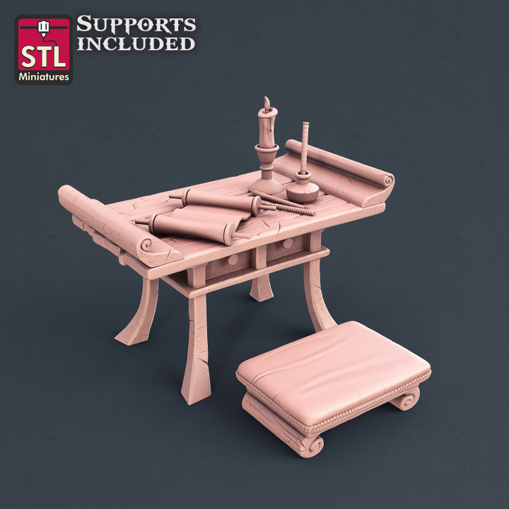 3D Printable Monk Table by STL Miniatures