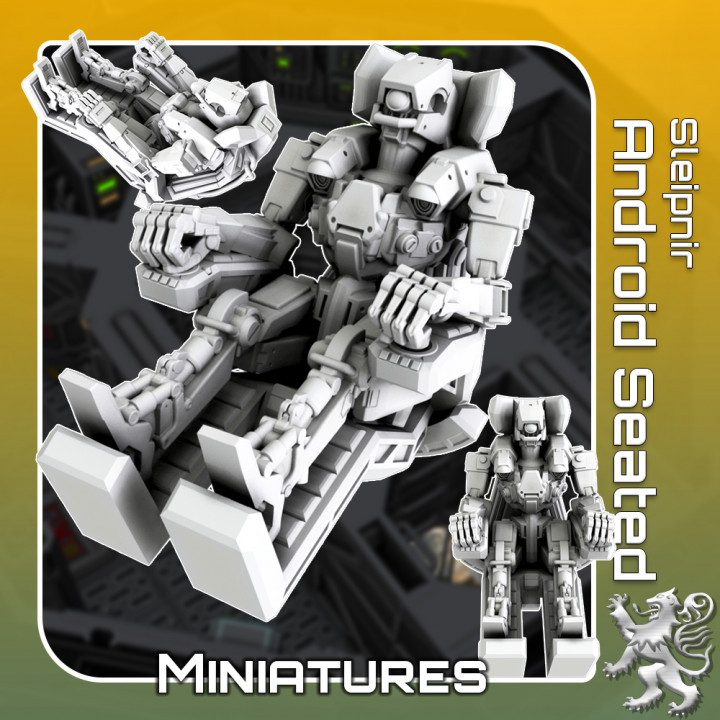 3D Printable Sleipnir Android Seated by 2nd Dynasty