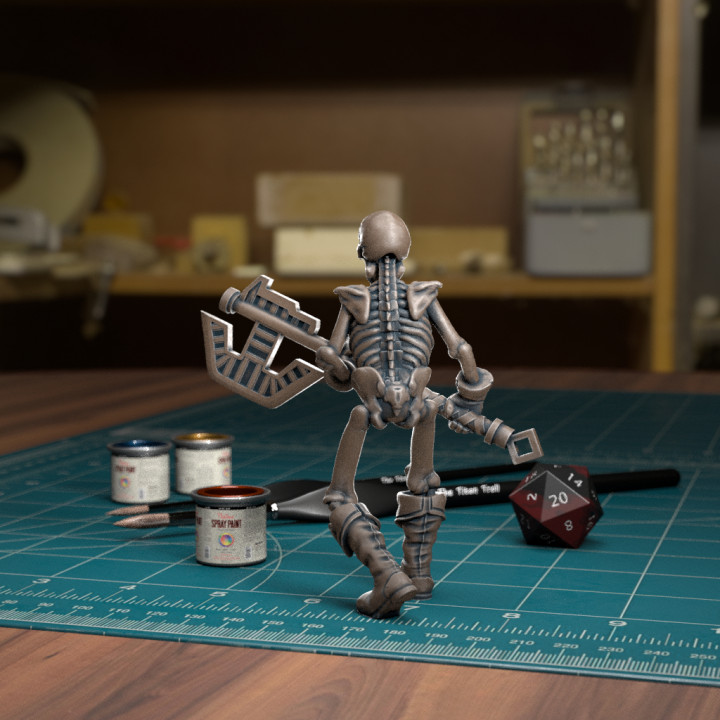 3D Printable Skeleton Axeman [Pre-Supported] by TytanTroll Miniatures