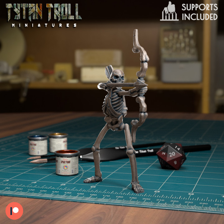 3D Printable Skeleton Bow Drawn [Pre-Supported] by TytanTroll Miniatures