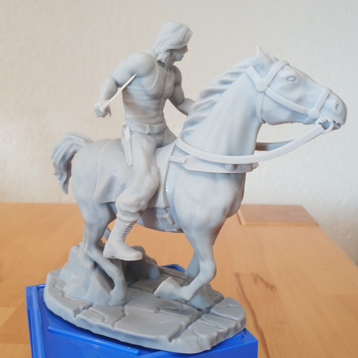 3D Printable Rambo on Horseback by Rudolf Arendt