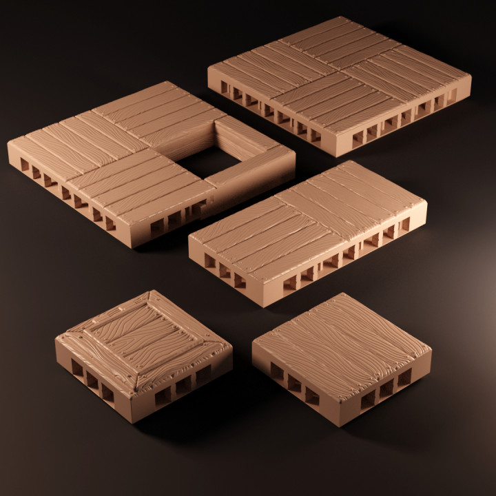 3D Printable Tavern Building Tiles - Upper Floor - OpenLOCK Modular ...