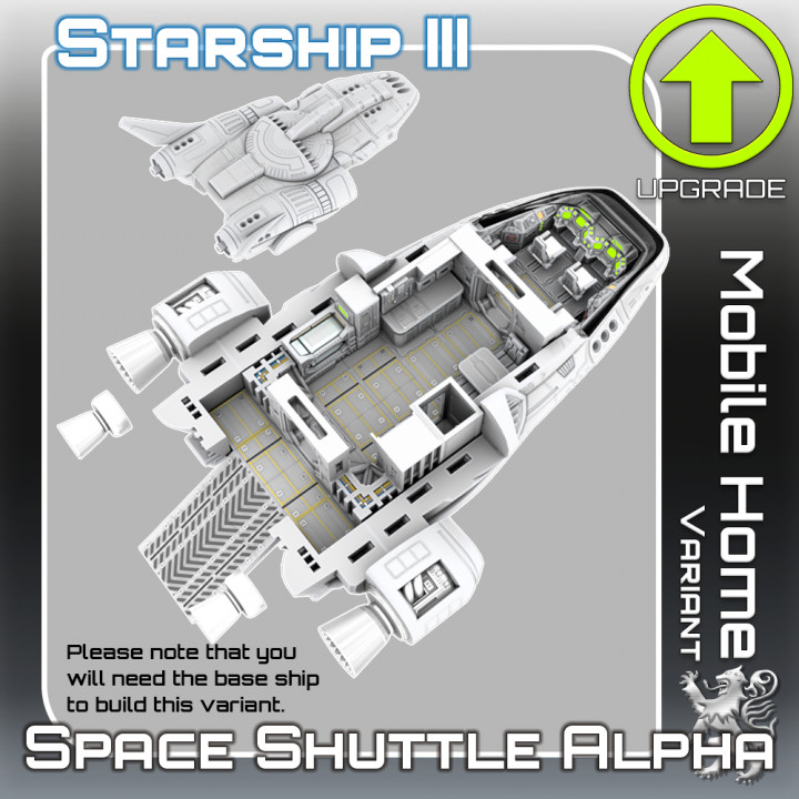 3D Printable Space Shuttle Alpha Mobile Home Variant Upgrade by 2nd Dynasty