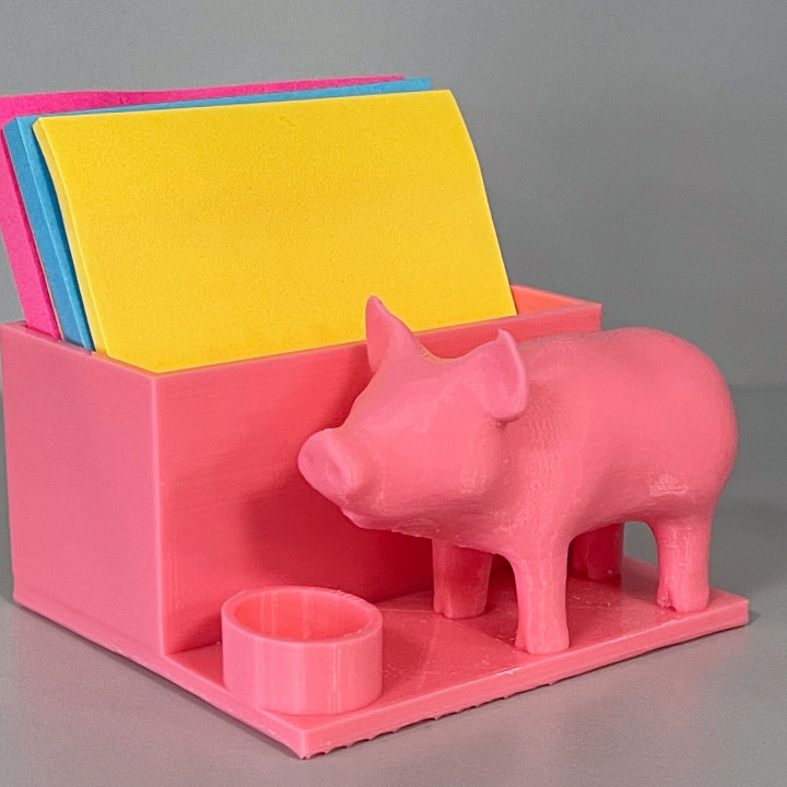 3D Printable Pig Post-it dispenser by Philippe Barreaud
