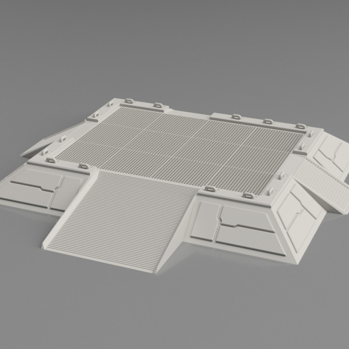 3D Printable Modular Platform - Ramp and grids - Modules by Fr3D @ The3DPrinting