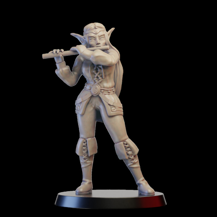 3D Printable bard elf with flute by Stanislav Kuznetsov