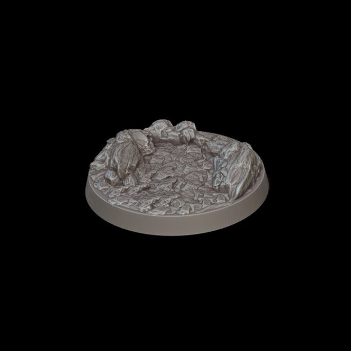 3D Printable Rockground base Set 1 (diameter: 32mm & 40mm) by Admiral ...
